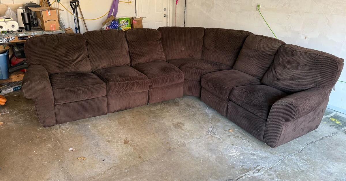 Brown Corduroy Sectional Sofa for $120 in St. Charles, MO | For Sale ...
