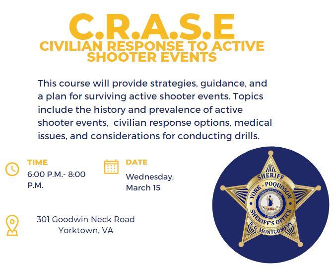 Sheriff Montgomery is hosting another CRASE class — Civilian Response ...