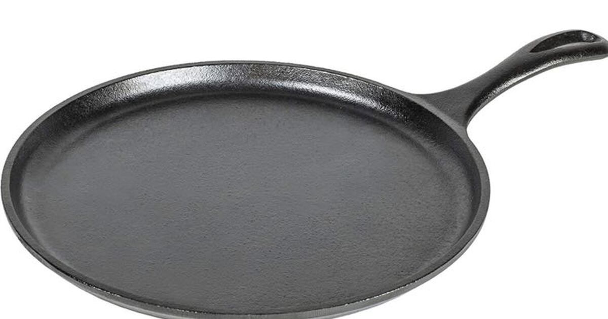 Lodge L9OG3 Cast Iron Round Griddle, Pre-Seasoned, 10.5-inch for Free ...