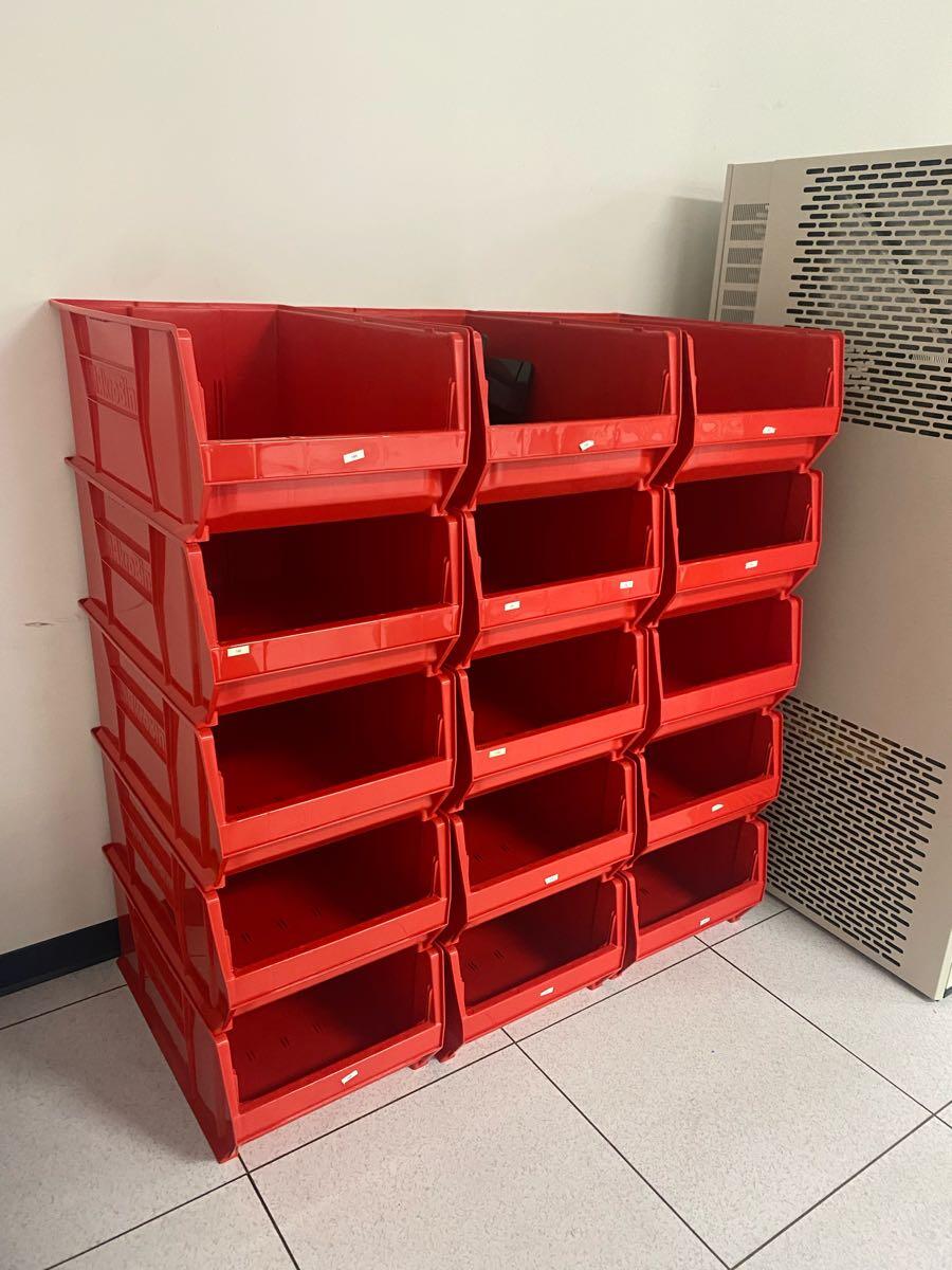 Red Storage Bins priced for each for $30 in San Jose, CA | For Sale ...