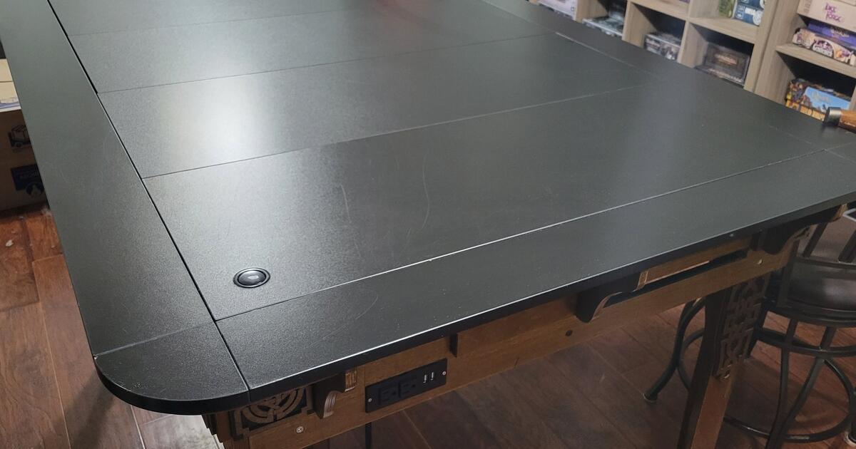 Dining/Gaming Table With Recessed Playing Area And Charging Station for ...