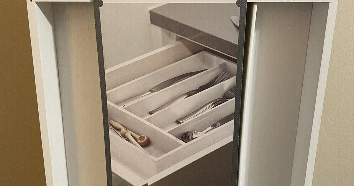 *NEW* Threshold™ Bamboo Kitchen Drawer Organizer - White - 13.9” x 9.96 ...