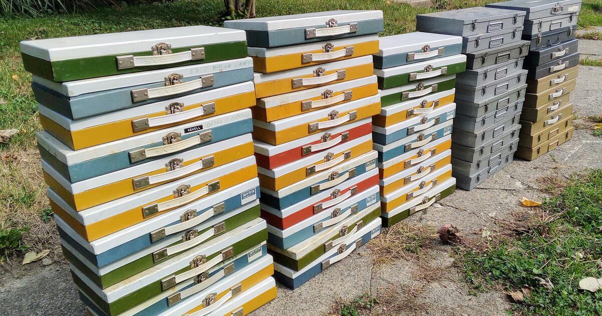 Large Collection of Vintage Steel 35mm Photo Slide Cases - Most are ...