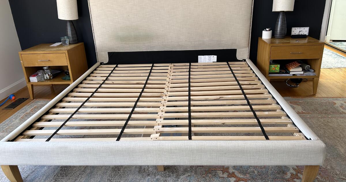 Upholstered Bed Frame with Headboard - King Size for Free in Cos Cob ...