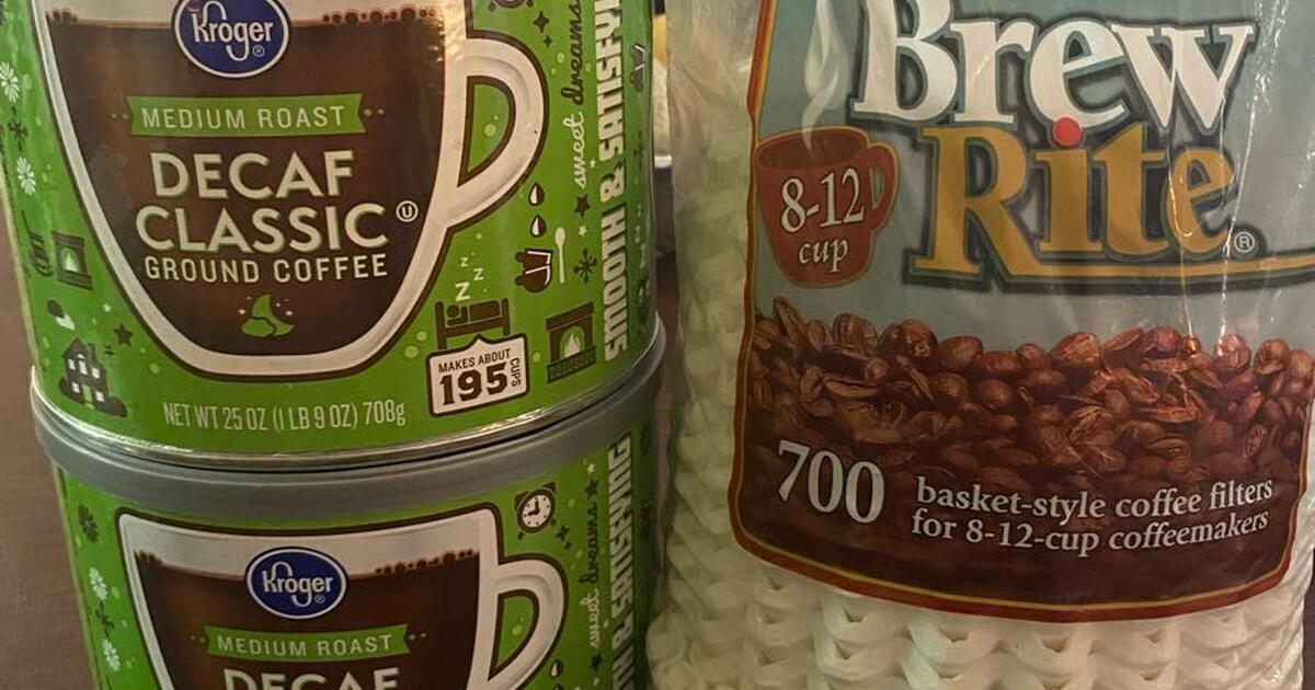 Kroger Decaf Classic Ground Coffee and Brew Rite Coffee Filters for $30 ...