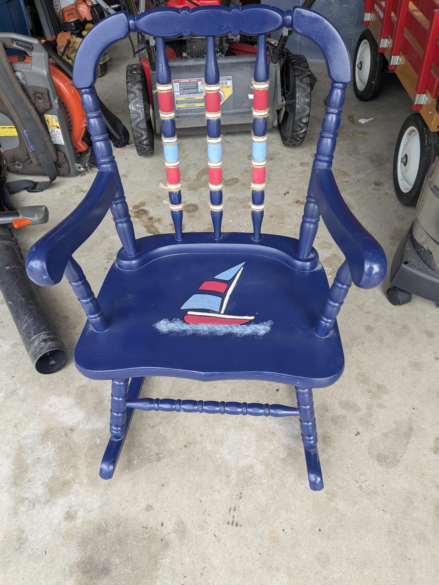 Nautical Themed Wooden Kids Rocking Chair for $30 in Brunswick, GA ...