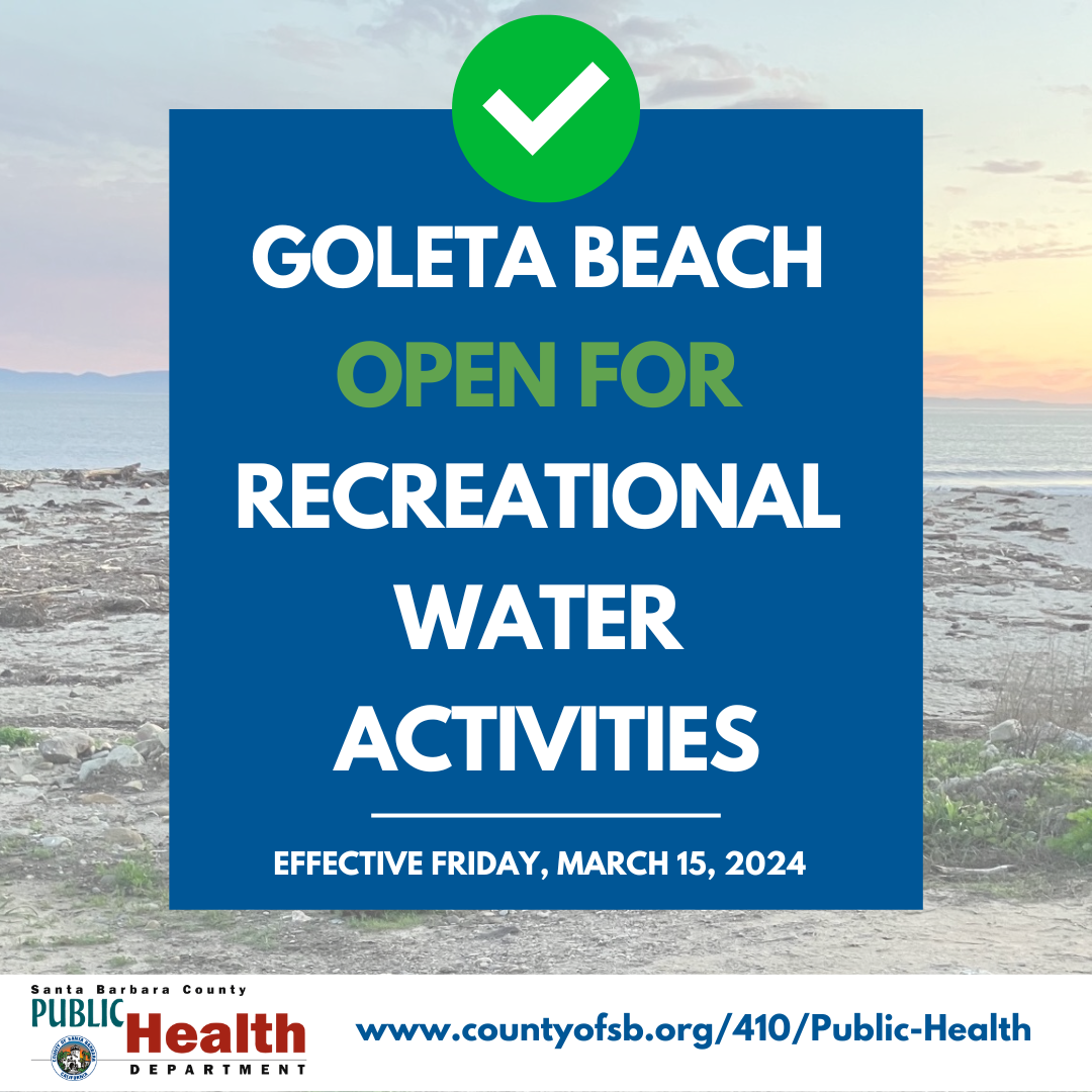 Goleta Beach is now open for recreational water activities. (County of ...