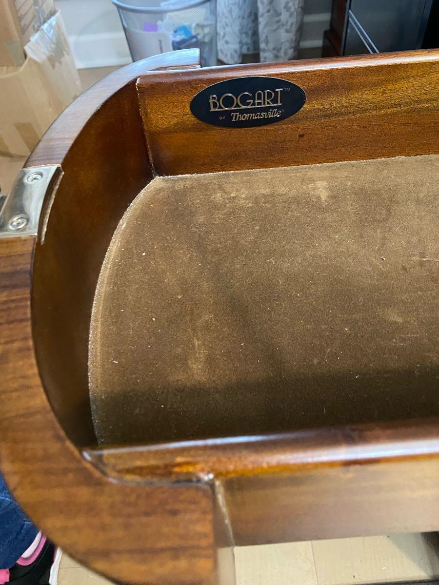 Thomasville Furniture 1990s Bogart Luxe Glass top Vanity Desk for $300 ...