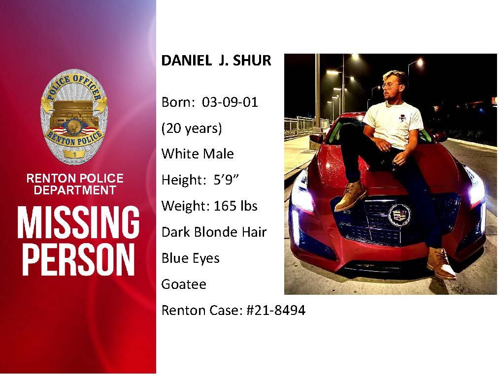 CAN YOU HELP US LOCATE DANIEL JESSE SHUR? (Renton Police Department ...