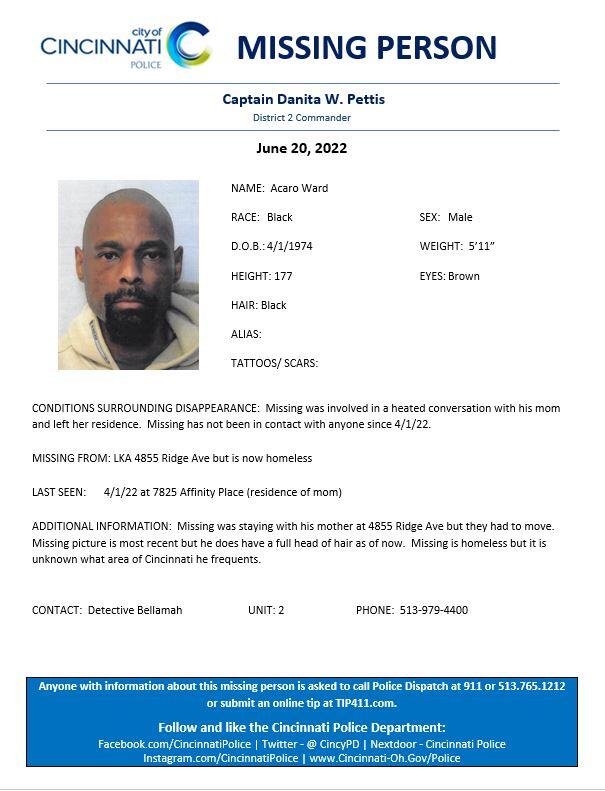 Missing Person (Cincinnati Police Department) — Nextdoor — Nextdoor