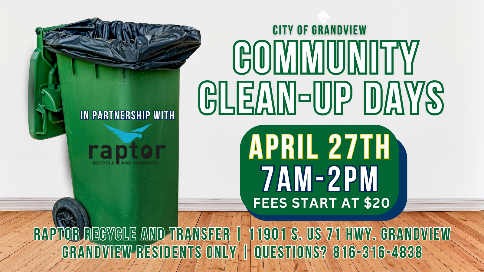 Community Clean-up Days are here again beginning Saturday, April 27th ...