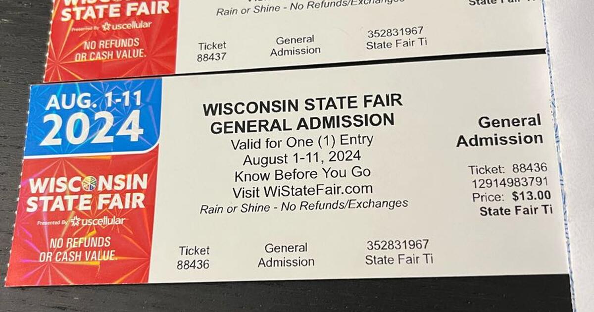 STATE FAIR ADMISSION TICKETS for $15 in Mount Pleasant, WI | For Sale ...