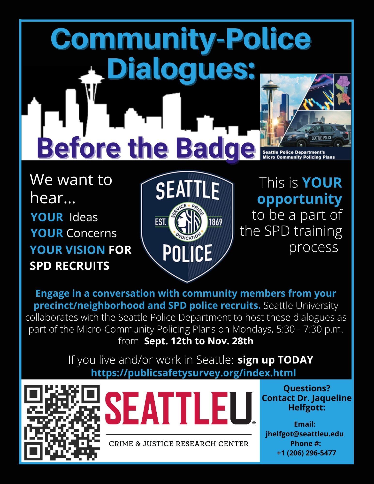 New set of Before the Badge Community Police Dialogues! (Seattle Police ...