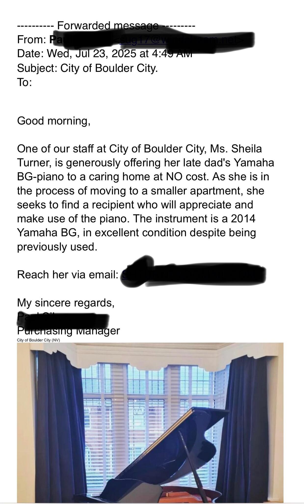 SCAM ALERT: If you or someone you know gets this message, it is a scam. (Boulder City ...