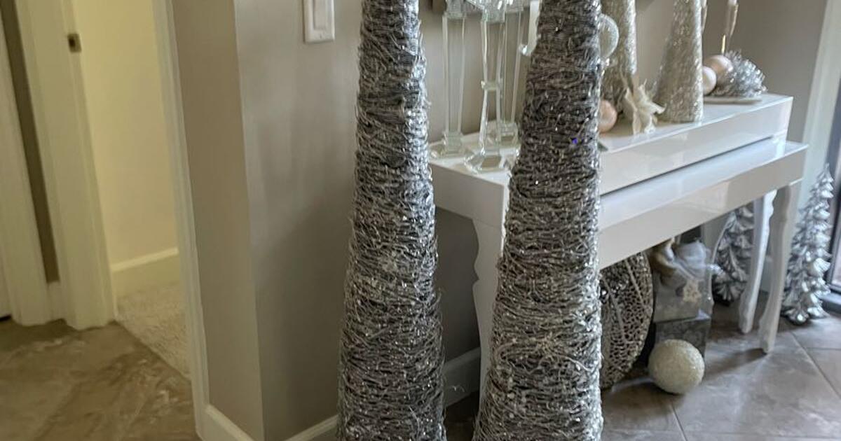 Set of 2 Silver birch branch sparkle trees 5 ft tall for $90 in Naples ...