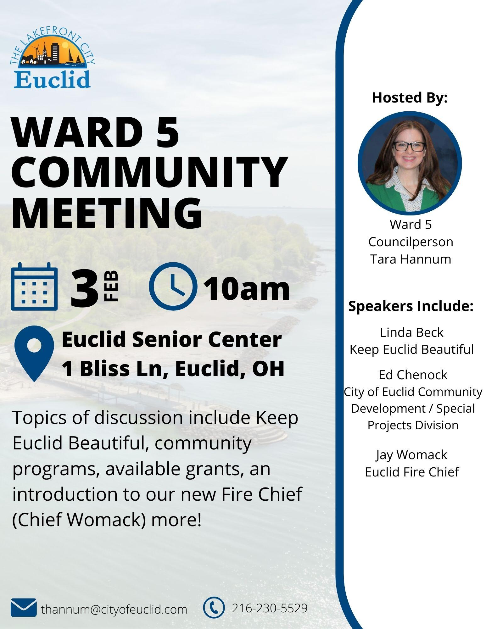 Ward 5 Community Meeting: RESCHEDULED (City of Euclid) — Nextdoor ...