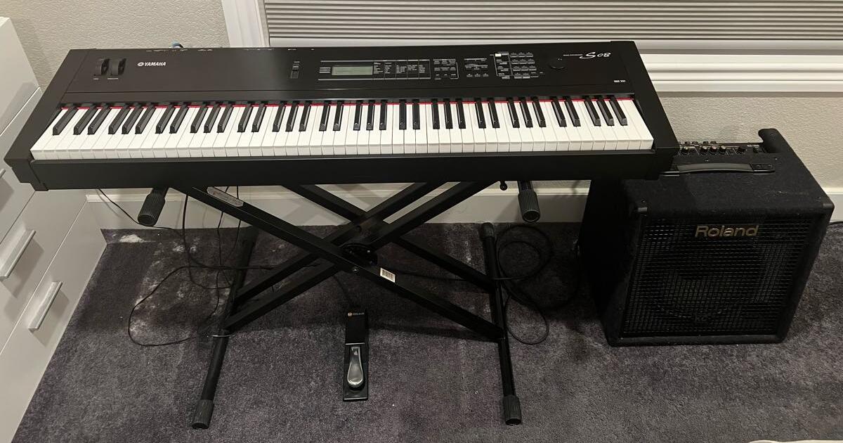 Yamaha piano with stand and Roland amp for $750 in Houston, TX | For ...