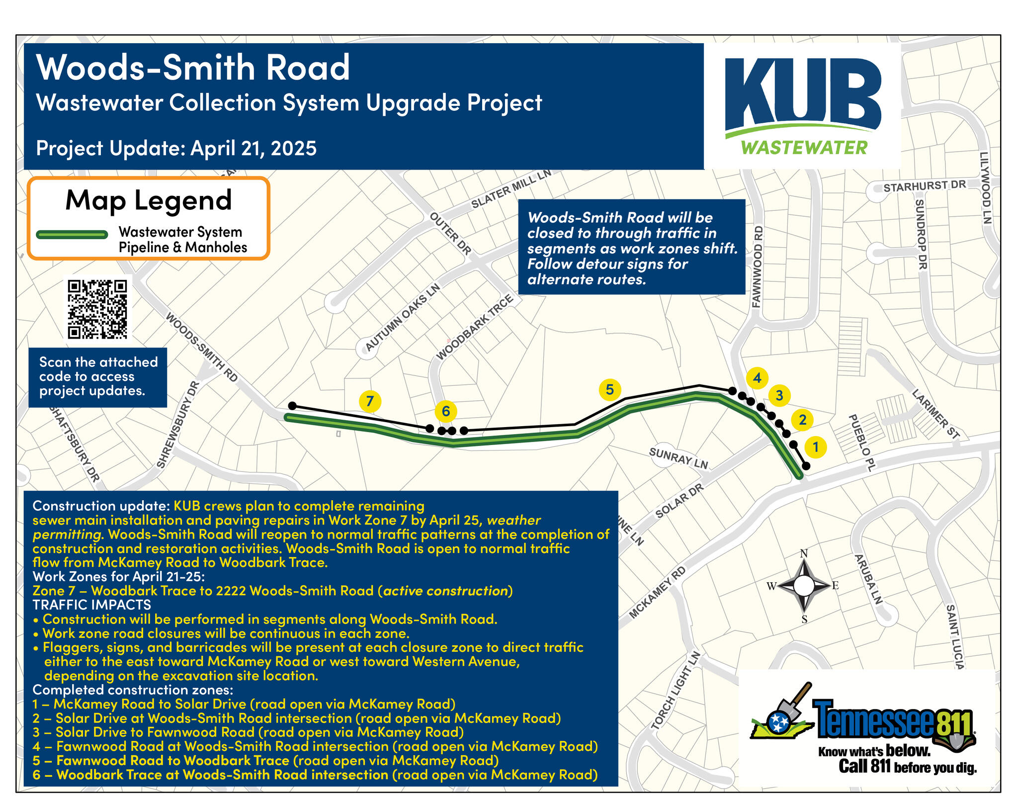 KUB Utility Construction Project Update - April 21, 2025 - Please see ...