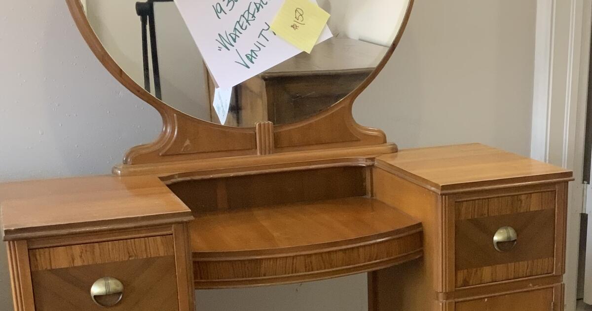 FREE! 1930's Waterfall Vanity set, bathroom scales,suitcases, office ...