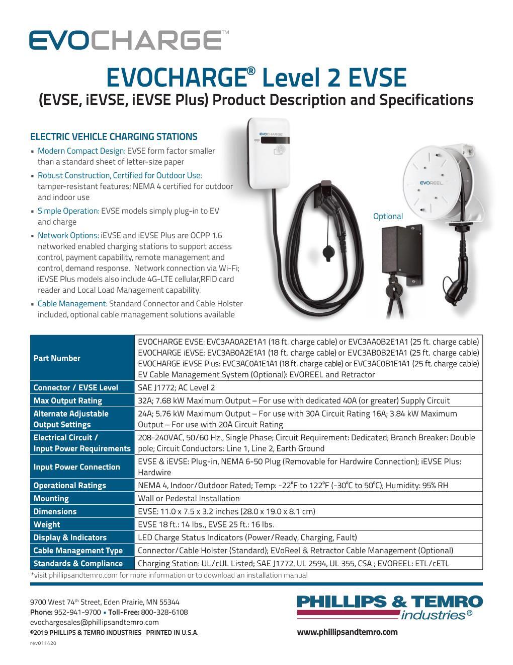 Level 2 EV Charger - EvoCharge EVSE for $325 in St. Paul, MN | For Sale ...