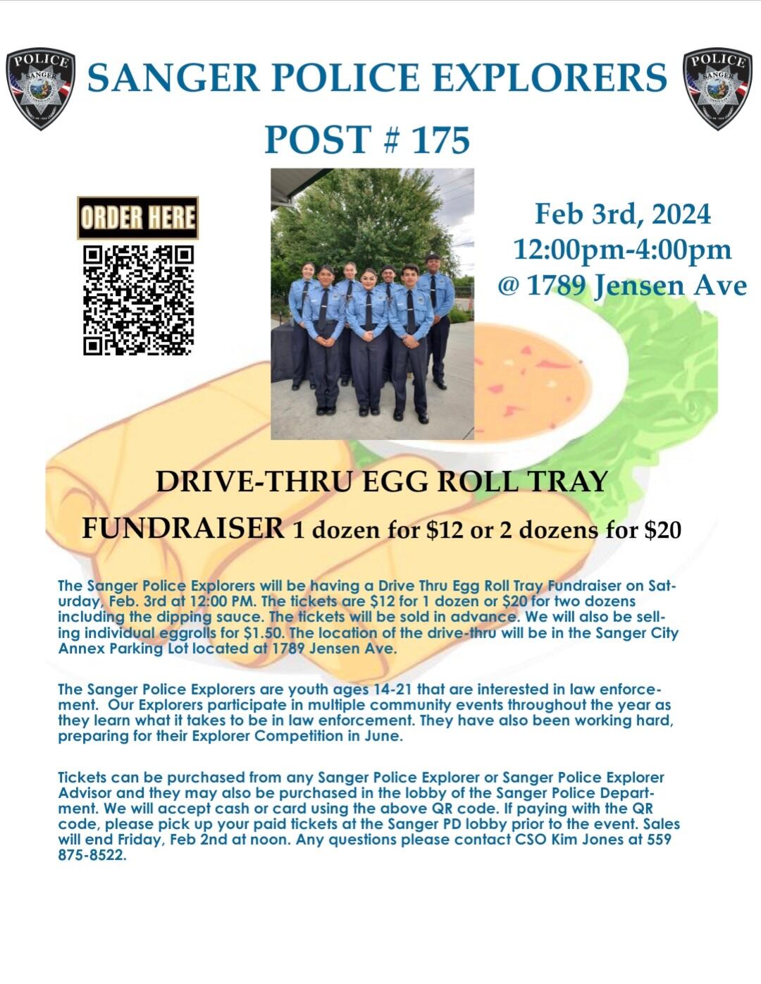 The Sanger Police Explorers will be having a fundraiser to help raise ...