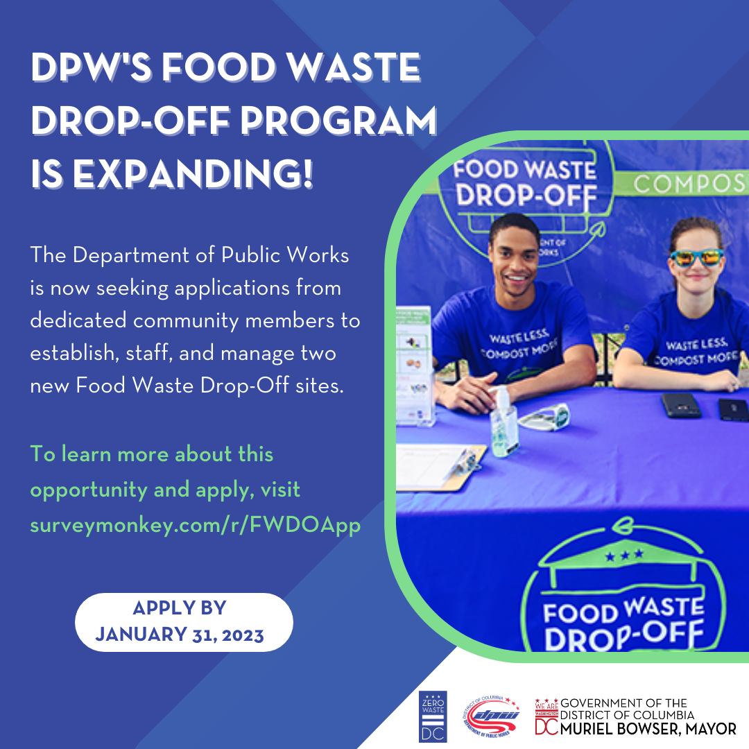 DPW's popular Food Waste Drop-Off Program is expanding by two new sites ...