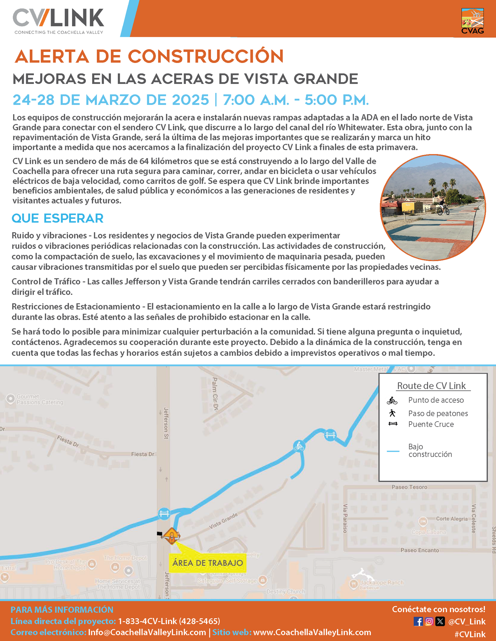 CV Link Construction Alert: Please note that CV Link construction will be happening on Monday ...