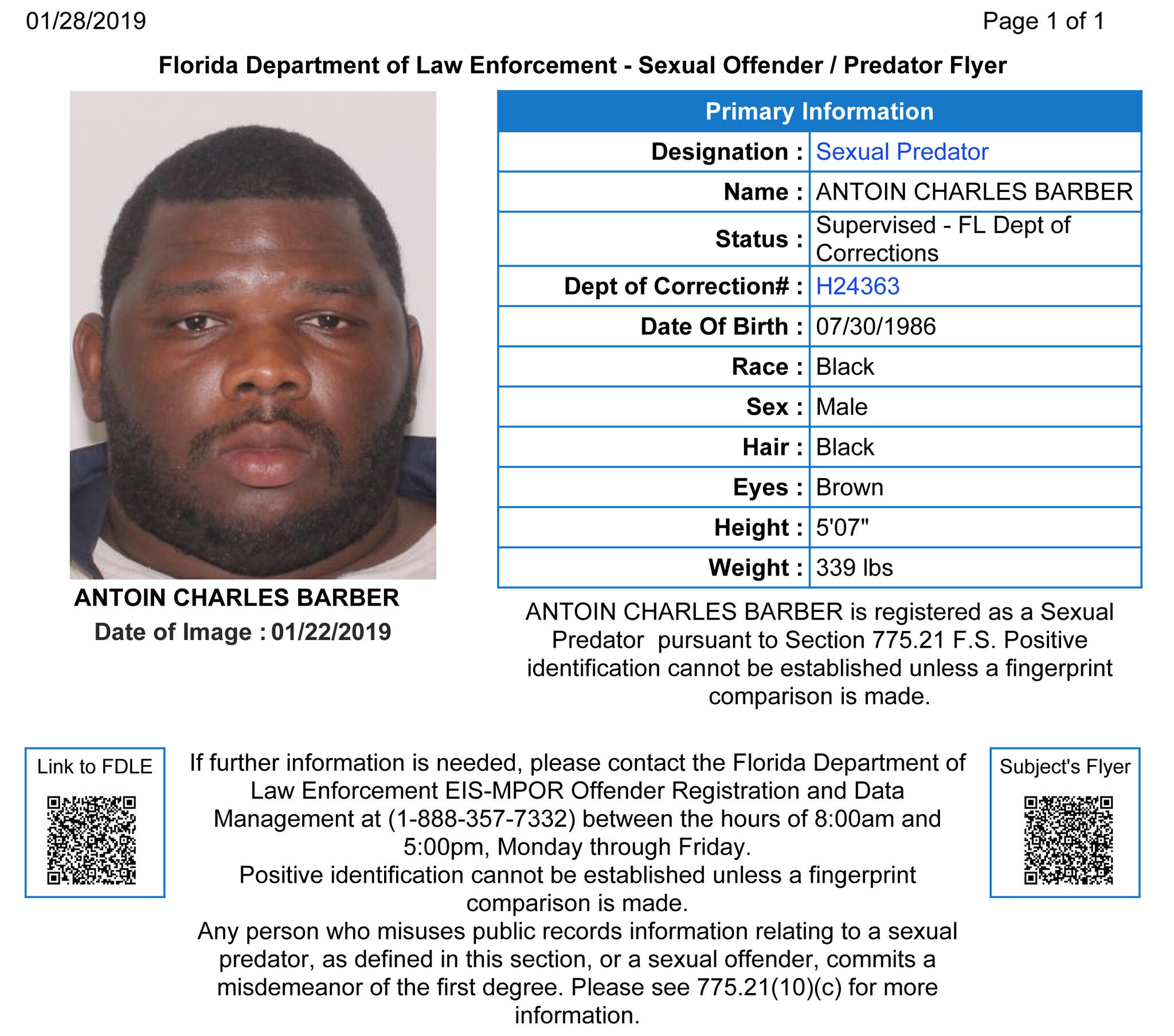 Sexual Predator Relocation - Antoin Barber (Polk County Sheriff's Office) — Nextdoor — Nextdoor