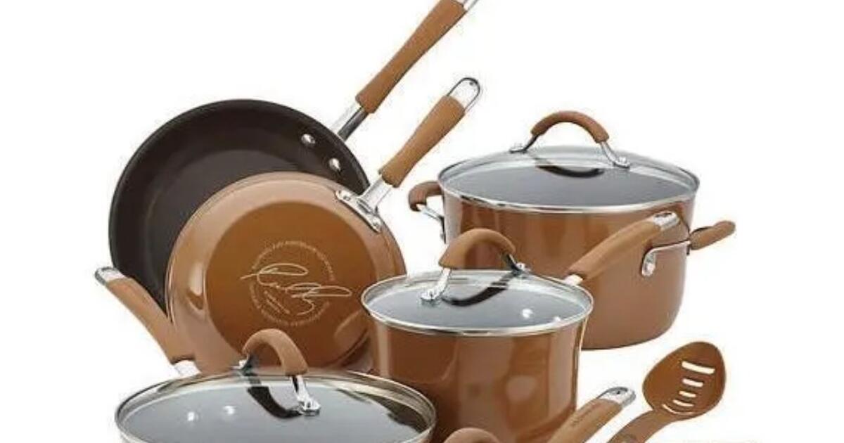 Rachael Ray Cucina Nonstick 12-Piece Enamel Cookware Set for $140 in ...