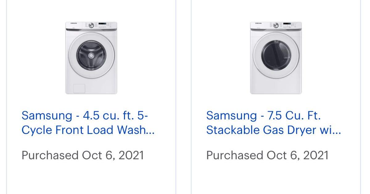 Samsung Stackable Washer and Dryer Set (Stacking Kit Included) for $700 ...