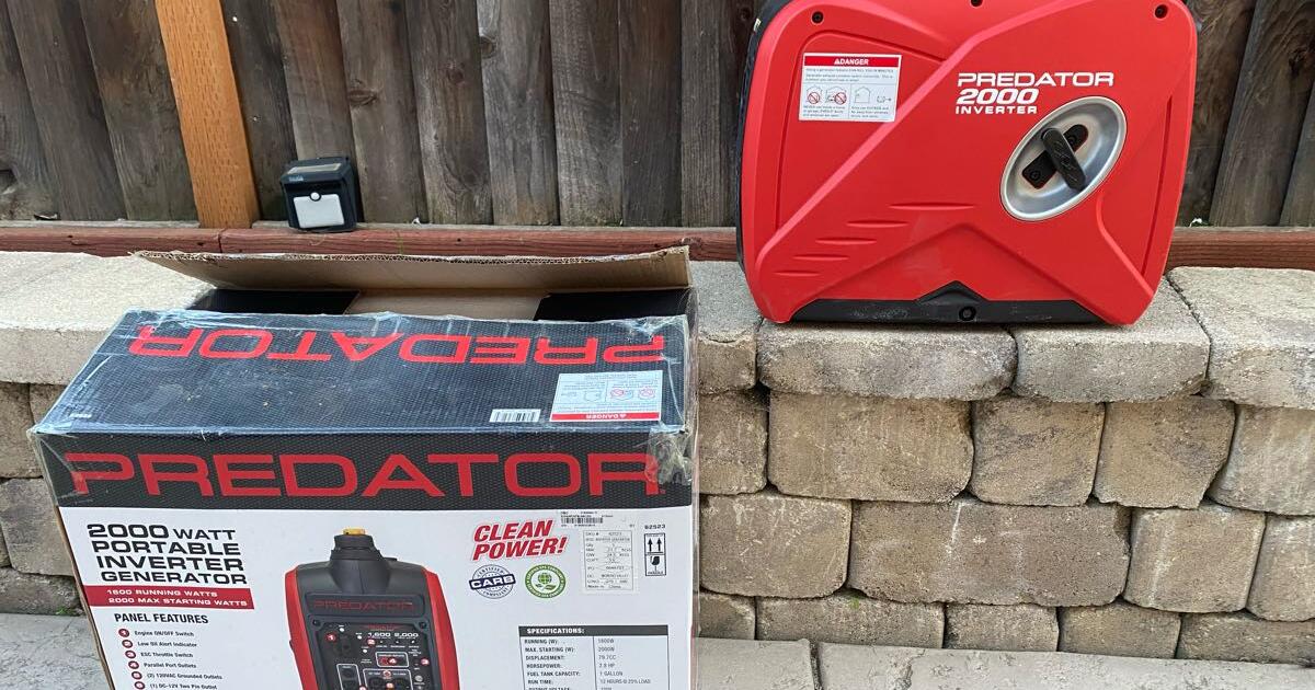Predator 2000 Watt Inverter Generator for Free in Concord, CA | For ...