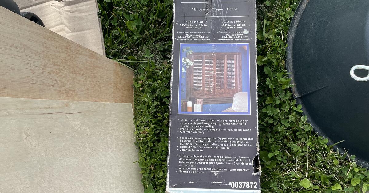 Free items - trash can, wood shutters, patching compound, bi fiold ...