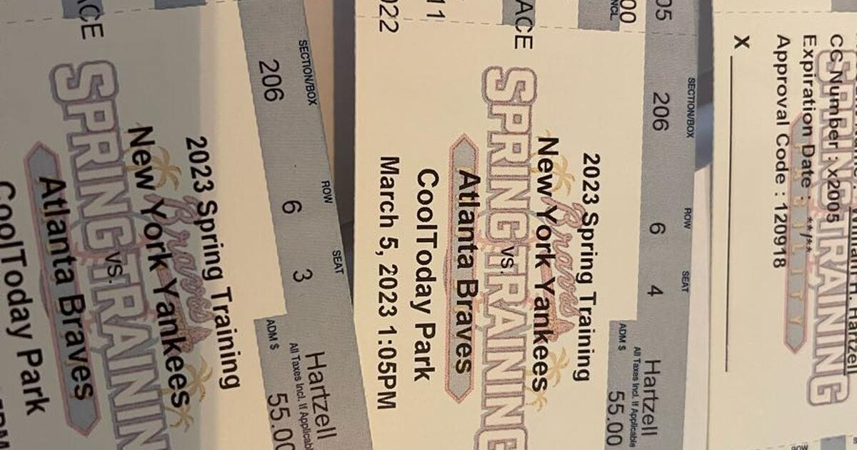 Tickets to Cool Today park New York Yankee GE Atlantic Braves for $100 in Venice, FL | For Sale ...