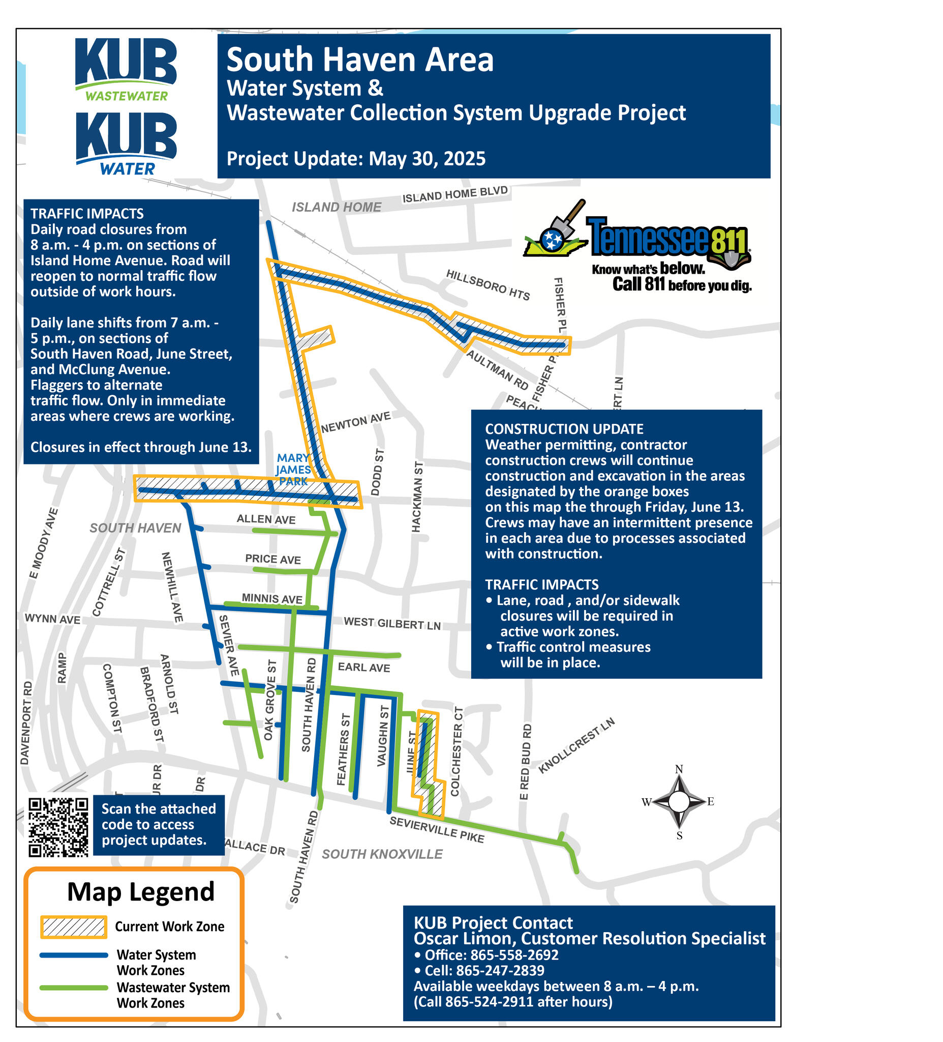 KUB Utility Construction Project Update - May 16, 2025 - Please see the ...
