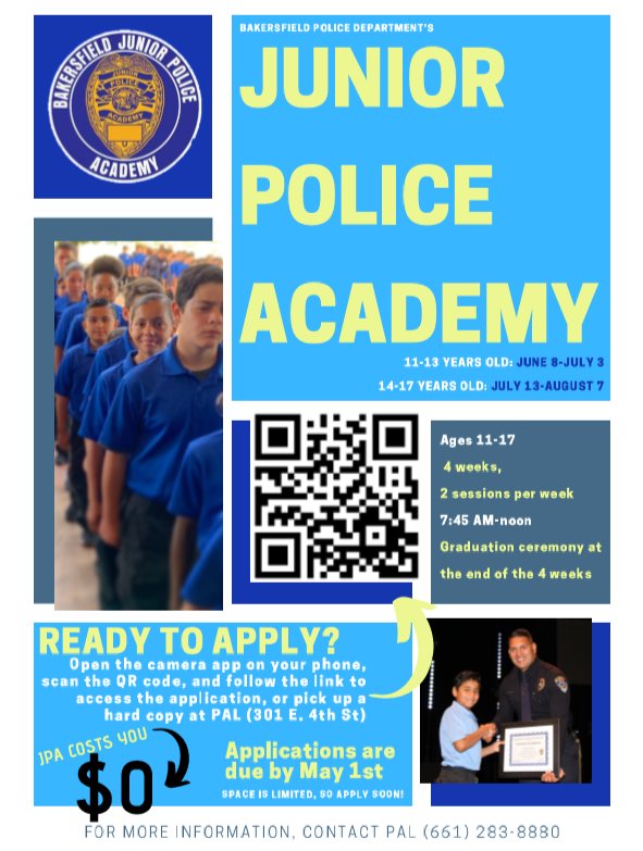 Junior Police Academy Now Accepting Applications! (Bakersfield Police ...