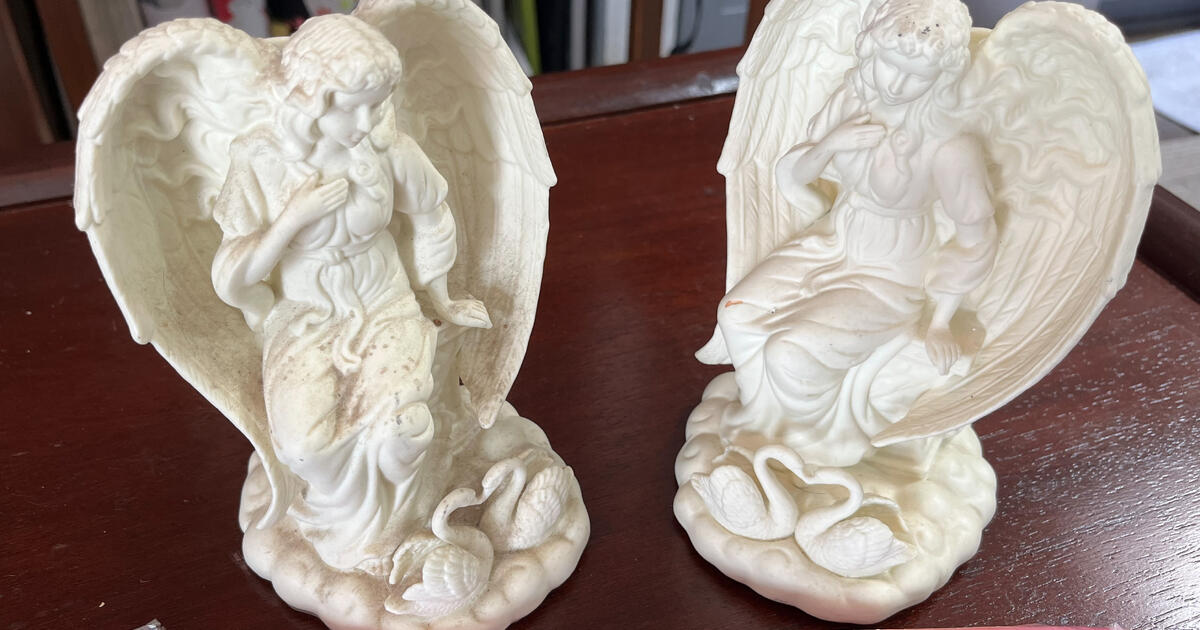 Pair of Partylite ANGEL OF LOVE Taper Candle Holders P7888 Retired ...