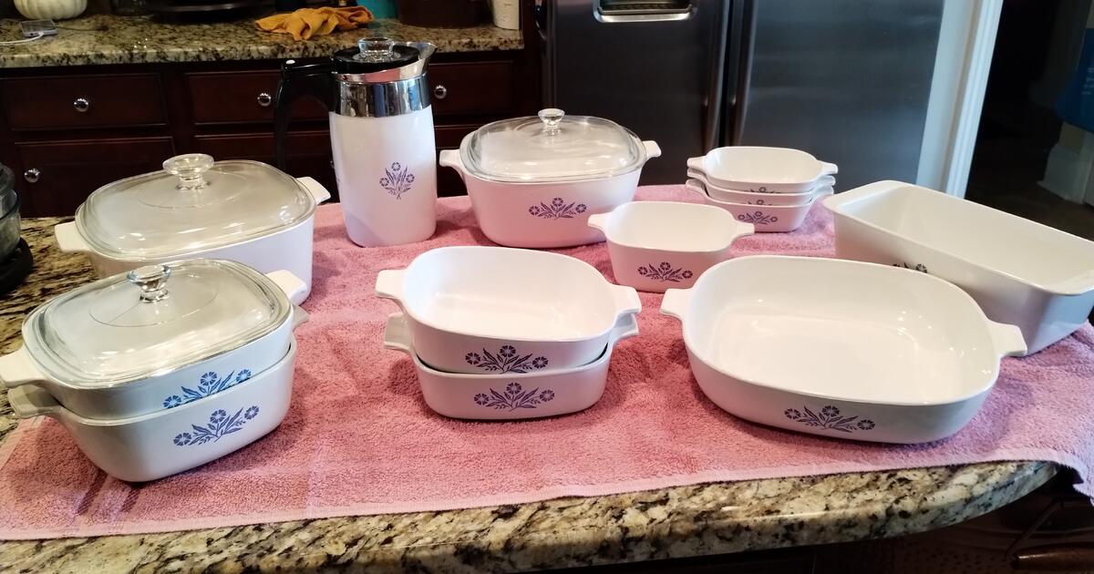 Corning Ware Blue Cauliflower Cooking/Baking Dishes - 14 Total for $120 ...