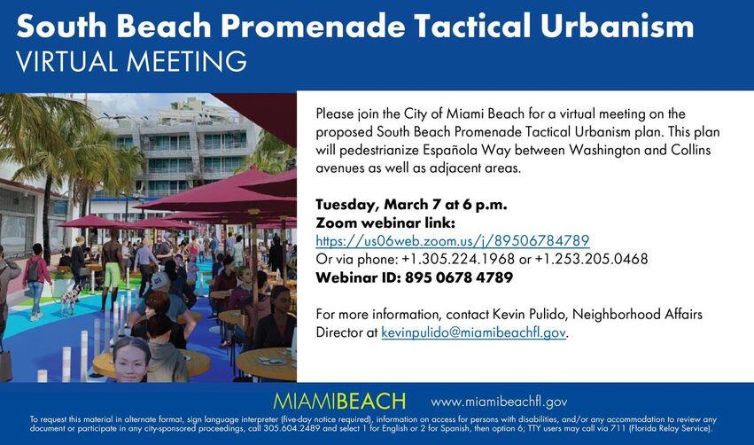 Please join the City of Miami Beach for a virtual meeting on the ...