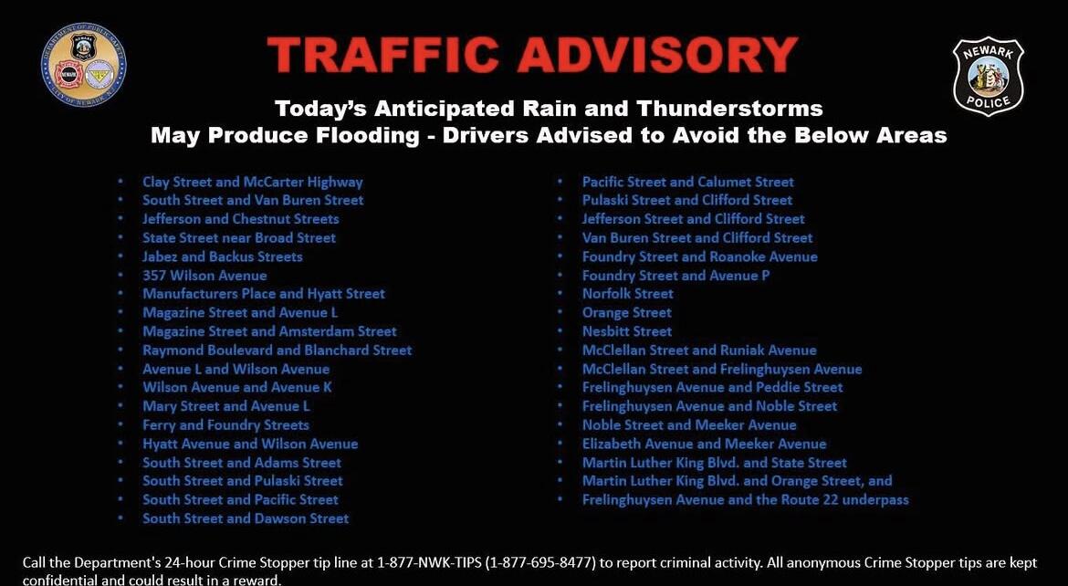 TRAFFIC ADVISORY - Today’s Rain and Thunderstorms May Produce Flooding ...