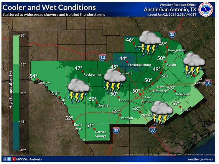 According to the National Weather Service, there's a possibility of ...