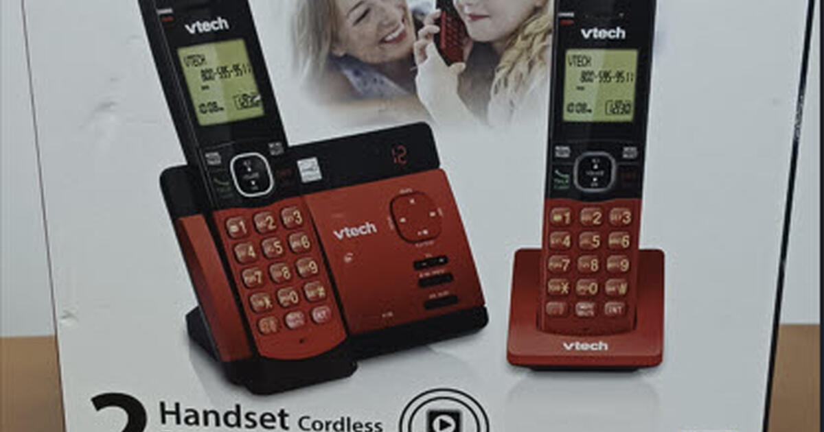 2 Handset Cordless Digital Answering System Vtech Cs5129 26 Red Euc