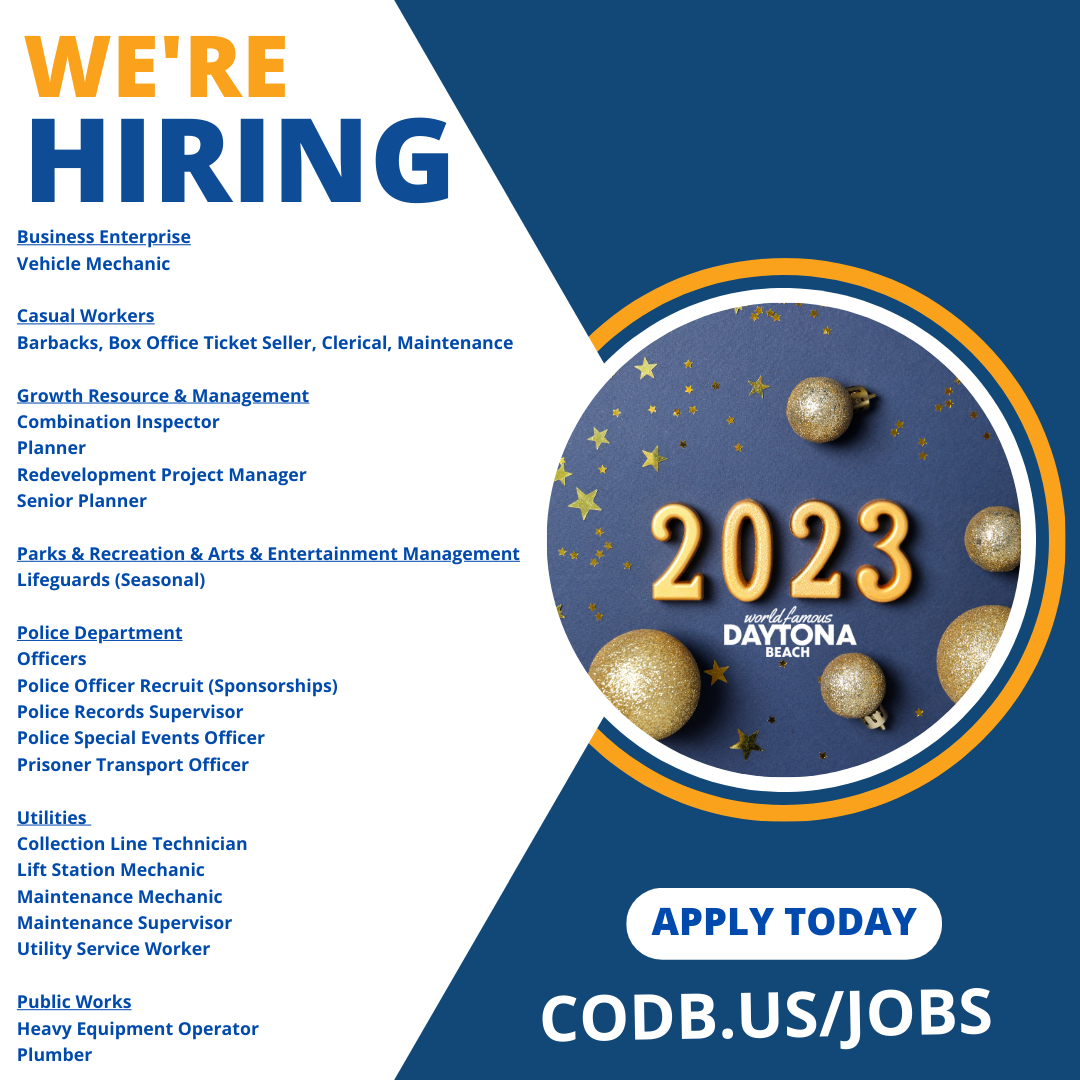 Kick off 2023 with a career at the City of Daytona Beach (City of ...