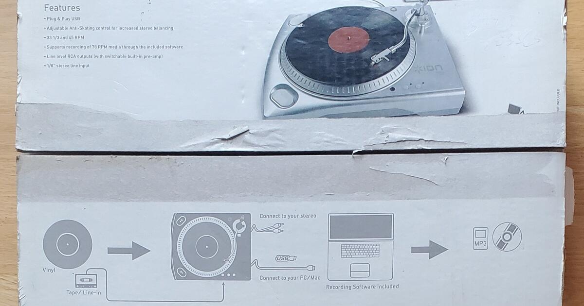 ION ITTUSB Turntable with USB Output 3 in 1, digitize and play vinyl ...