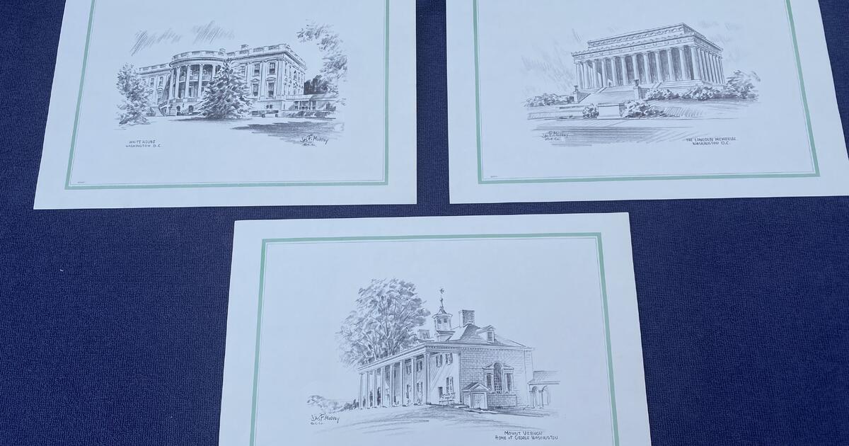 Pencil Drawing of Washington DC Landmarks by Jas F. Murray for $10 in ...
