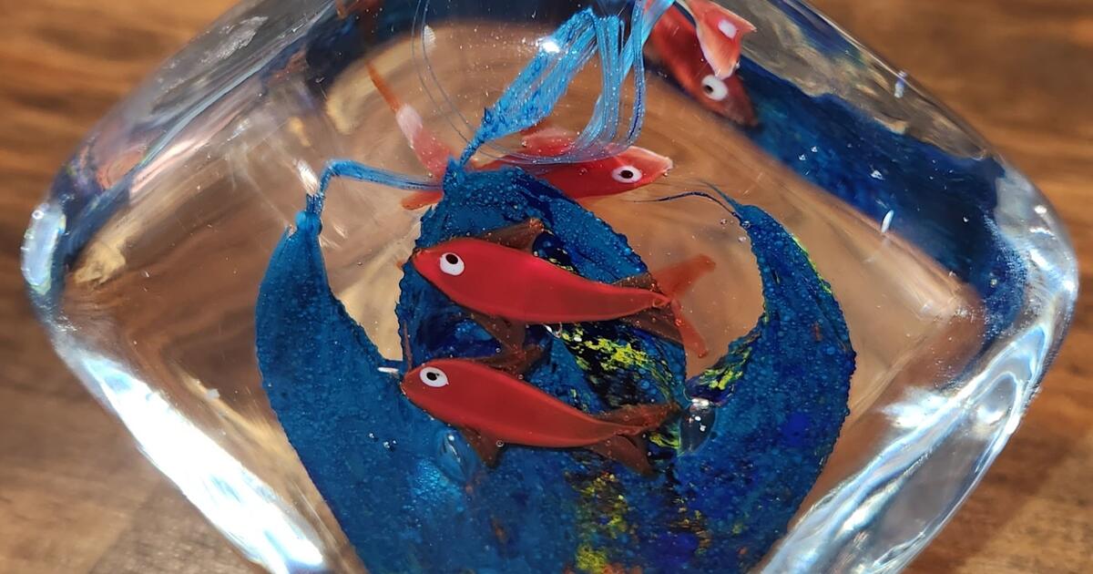 Vintage Murano Style Glass Fish Paperweight/figurine for $15 in Hot ...