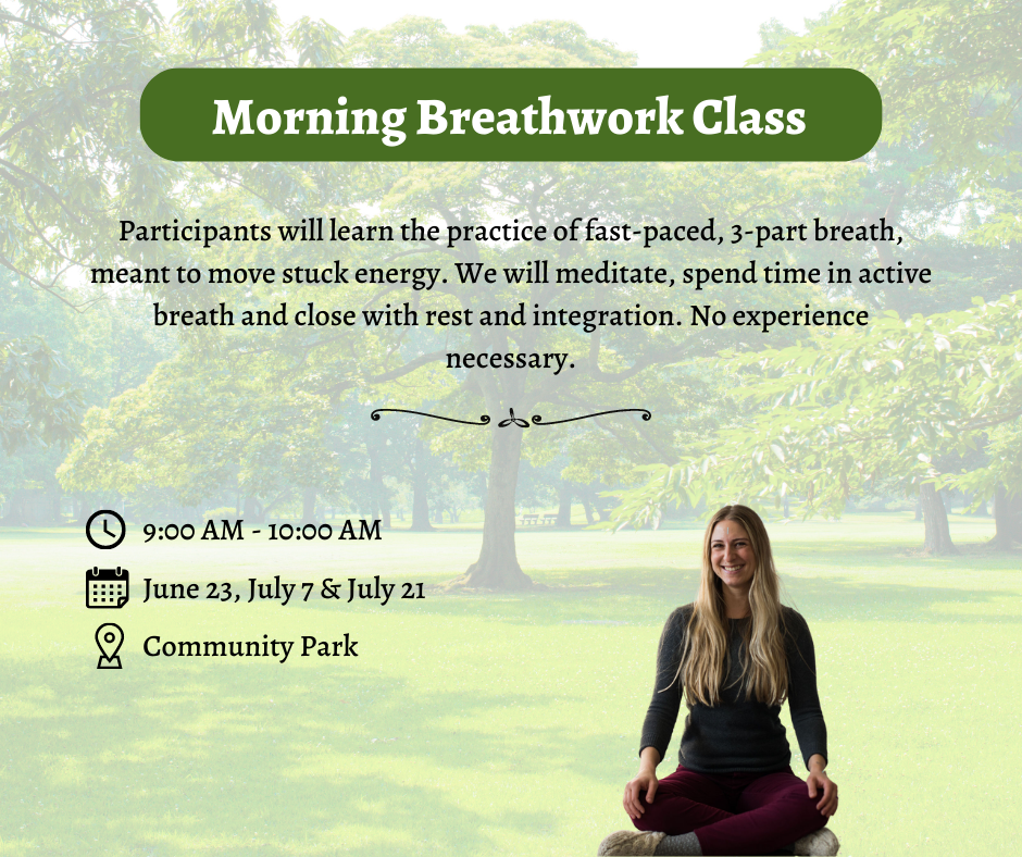 Join Rachel Jensen, of Acupuncture with Rachel, for a morning breathwork class from Community ...