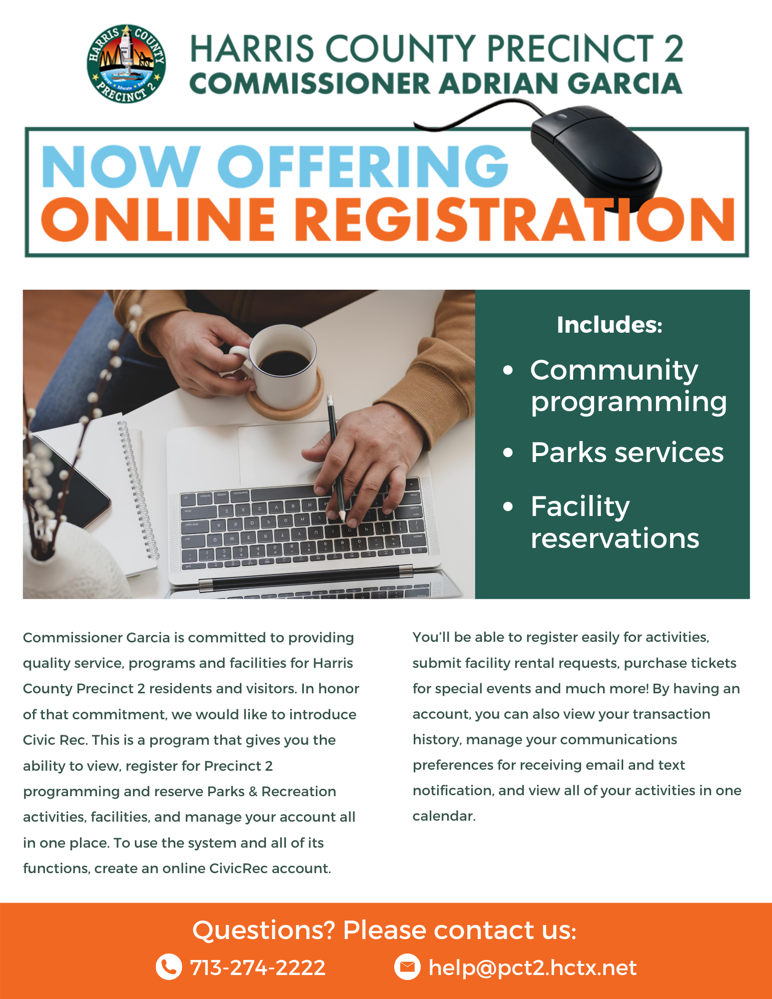 Harris County Precinct 2 Launches new New Online Registration System ...