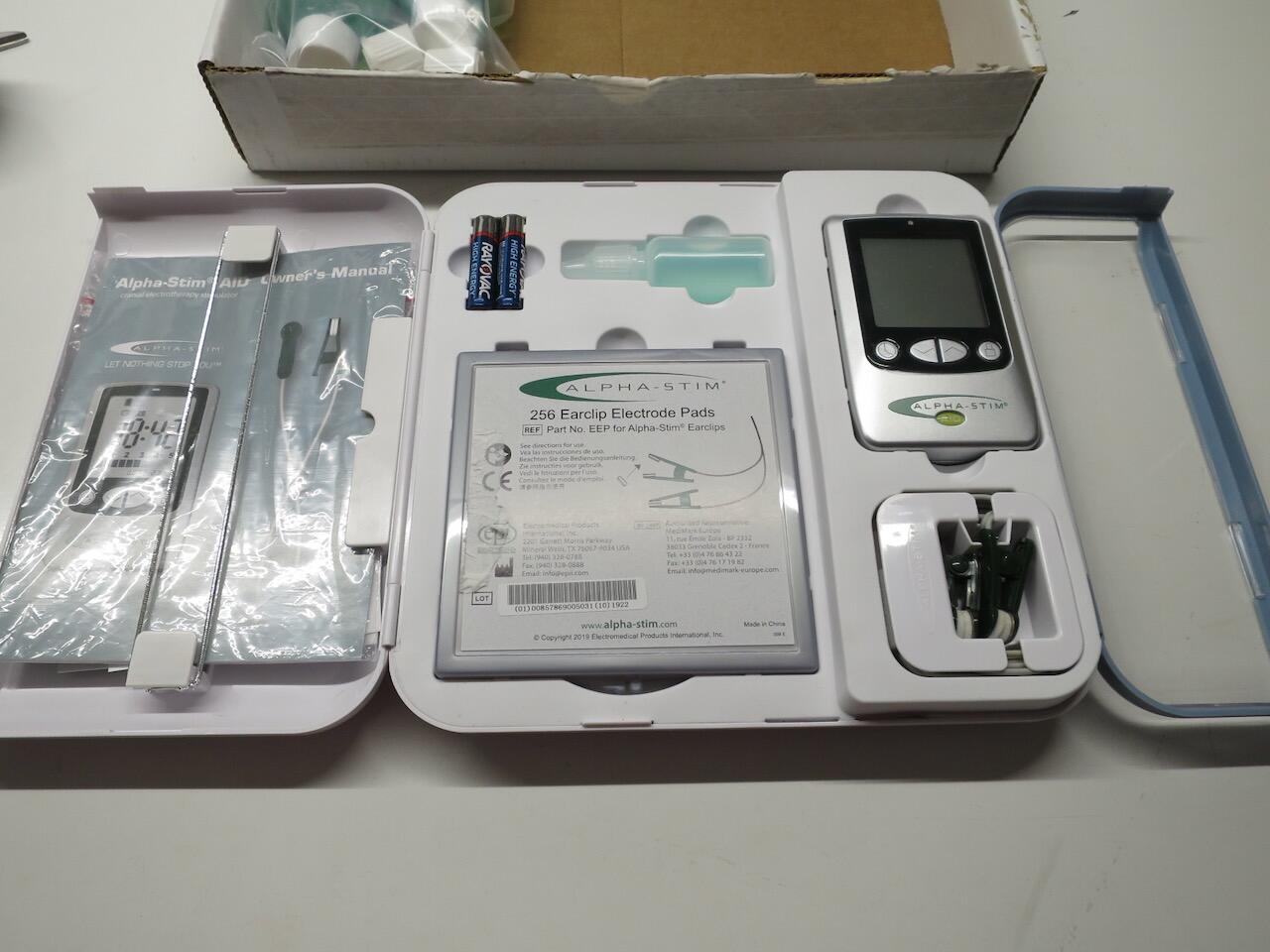 Alpha-Stim AID kit, cranial electrotherapy stimulator, new in box with ...