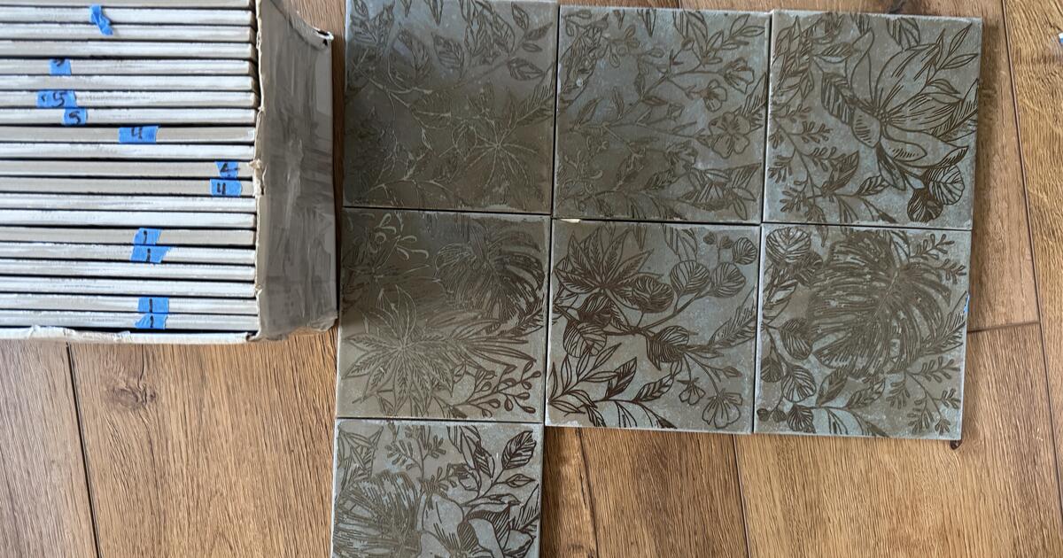 ISG- Ashley 6 x 6 Porcelain Floor Tile 66ASH Metallic Verde (5.38 sq ft ...