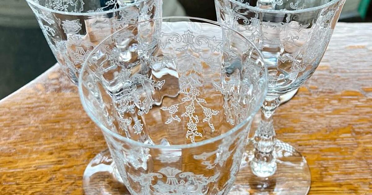 Crystal wine glasses by Fostoria in the Navarre pattern for $40 in ...